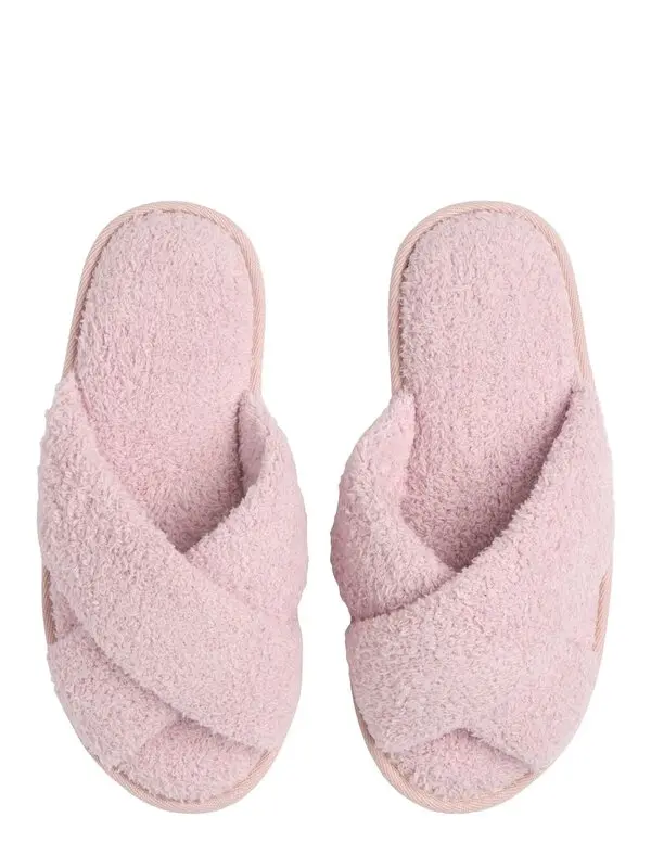 Barefoot Dreams Cozychic® Crossover Slipper - Petal