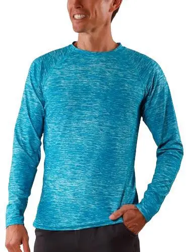 UV SKINZ Long Sleeve Crew Sun & Swim Shirt - Caribbean Jaspe