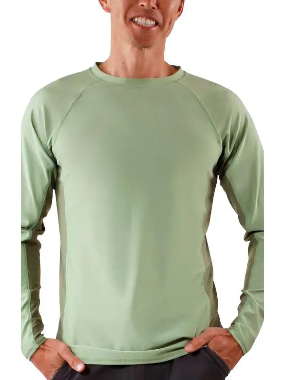 UV SKINZ Long Sleeve Crew Sun & Swim Shirt - Sage/washed Olive