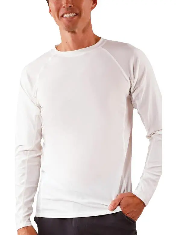 UV SKINZ Long Sleeve Crew Sun & Swim Shirt - White