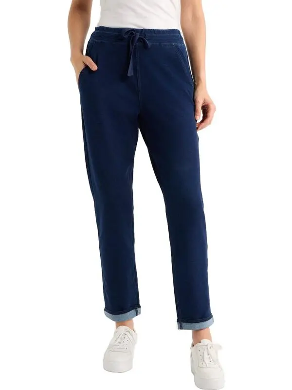 Hue Drawstring Denim Joggers - Dk. Rinse Wash