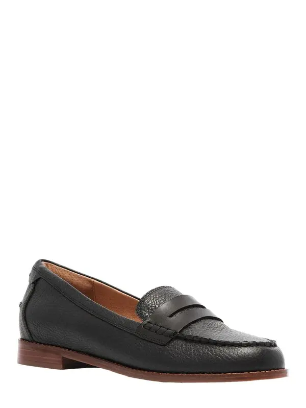 FRANKIE4 Classic Leather Penny Loafers - Black Tumbled