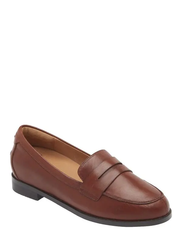 FRANKIE4 Classic Leather Penny Loafers - Deep Tan