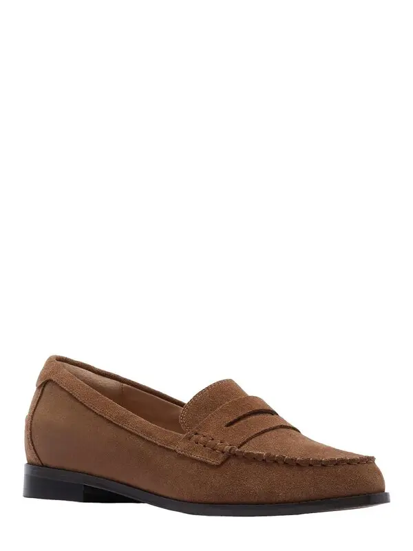 FRANKIE4 Classic Leather Penny Loafers - Pecan Suede