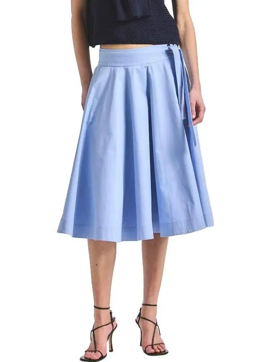 Derek Lam 10 Crosby Sage Wrap Midi Skirt - Light Blue