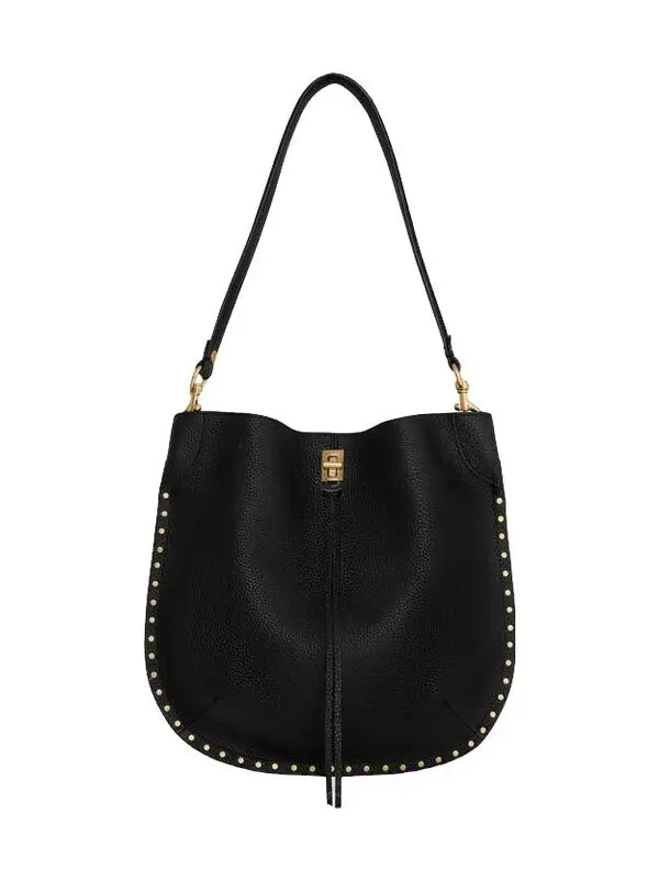 Rebecca Minkoff Darren Slim Leather Shoulder Bag With Stud Detailing - Black