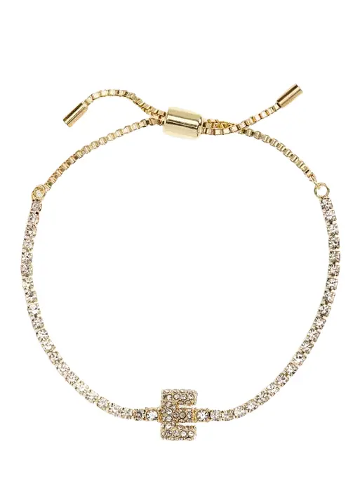 Baublebar Initial Tennis Slider Bracelet - Gold E