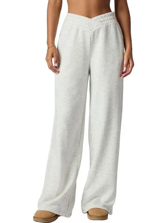 FLORENCE BY MILLS Cozy Crush V Wide Leg Sweatpants - Heather Ice