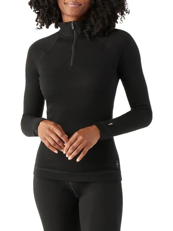 Smartwool Classic Thermal Merino Base Layer Quarter Zip - Black
