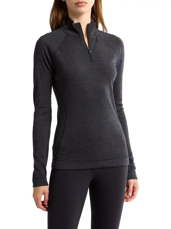Smartwool Classic Thermal Merino Base Layer Quarter Zip - Charcoal Heather