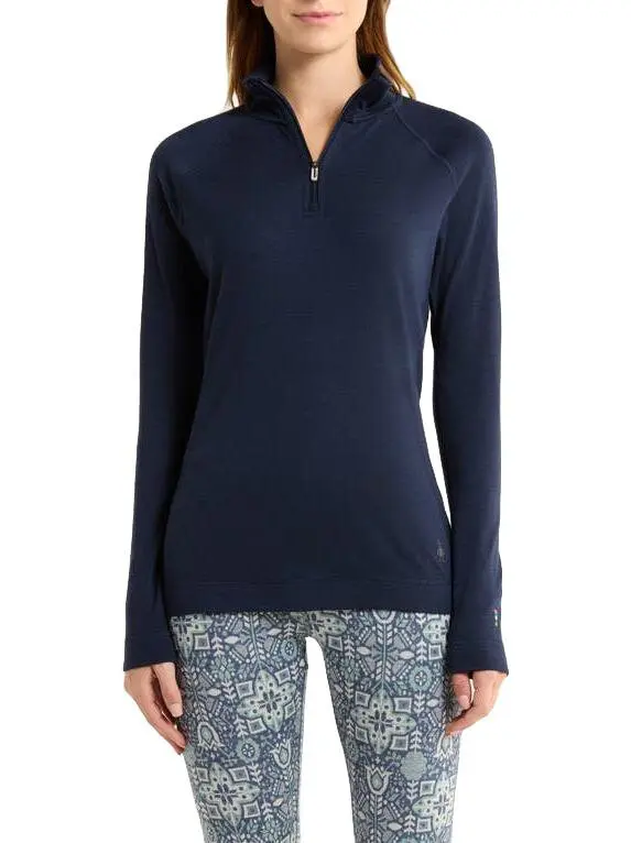 Smartwool Classic Thermal Merino Base Layer Quarter Zip - Deep Navy
