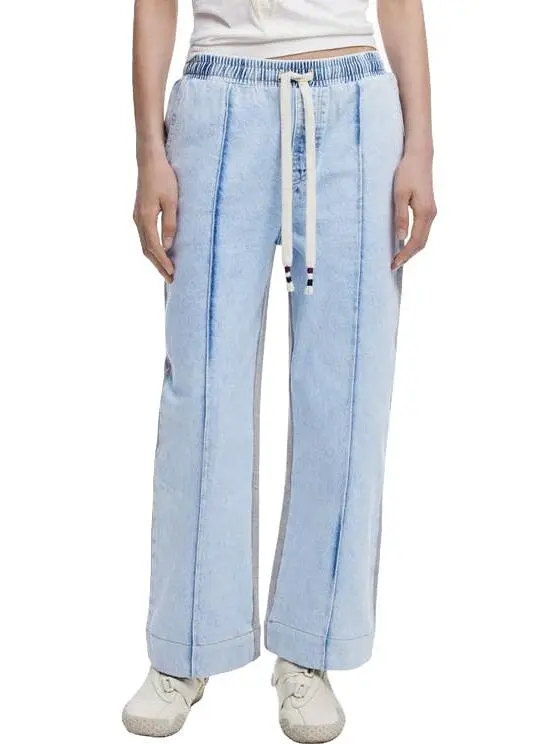 Desigual Drawstring Straight Leg Jeans - Medium Blue