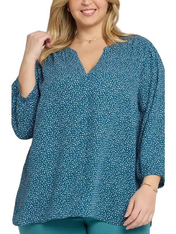 NYDJ Pintuck Top - Dune Ditsy