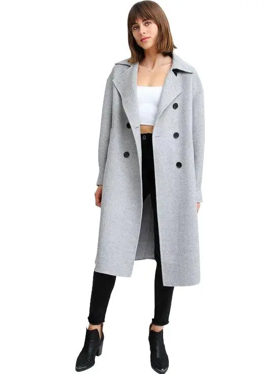 BELLE & BLOOM Dream Lover Loose Fit Wool Blend Coat - Grey