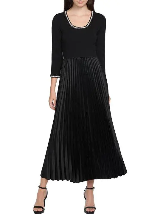 Elie Tahari Mave Mixed Media Maxi Dress - Noir