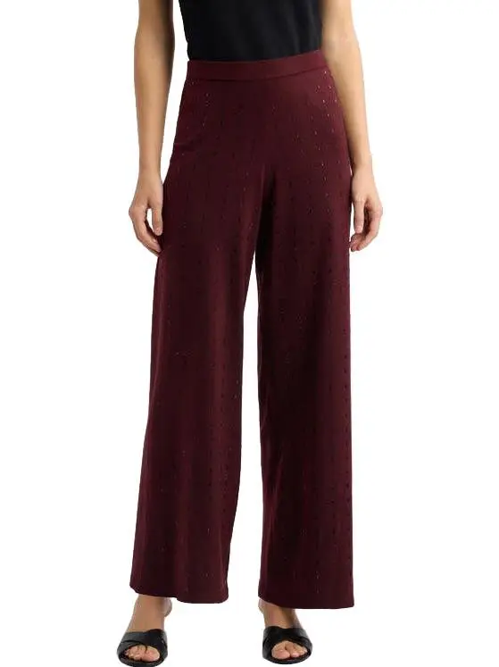 Anne Klein Bead Detail Knit Pants - Barolo Heather