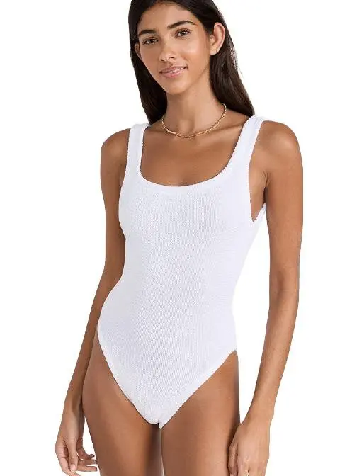 Hunza G Square Neck One Piece - White