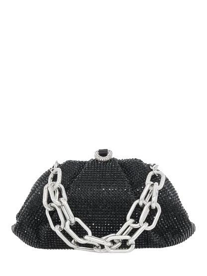 Judith Leiber Gemma Crystal Clutch - Silver Jet