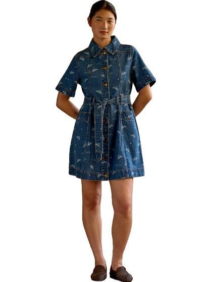 SMWR. BY THE SOMEWHERE CO Royal Match Denim Mini Dress - Multi