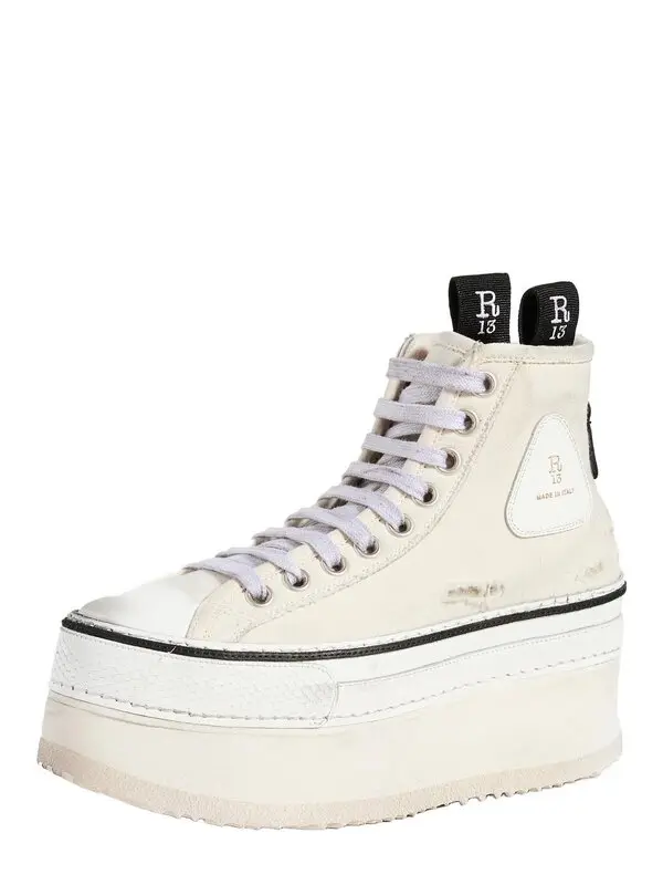 R13 Platform High Top Sneakers - Ecru