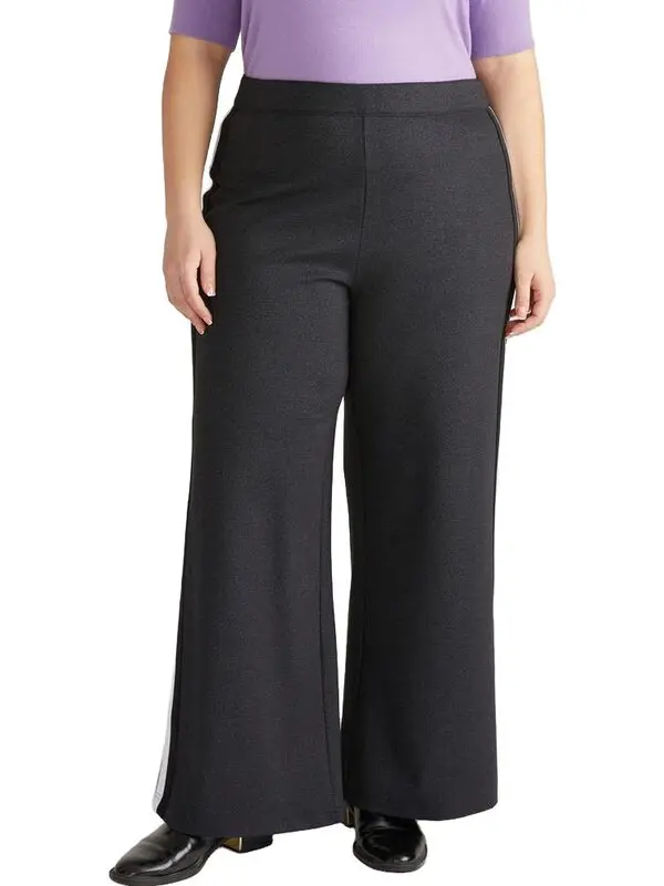 Universal Standard Stephanie Ponte Wide Leg Pants - Charcoal Grey