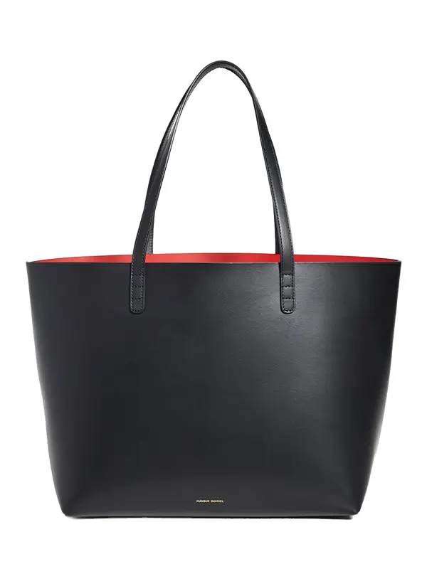 MANSUR GAVRIEL Large Leather Tote - Black/flamma
