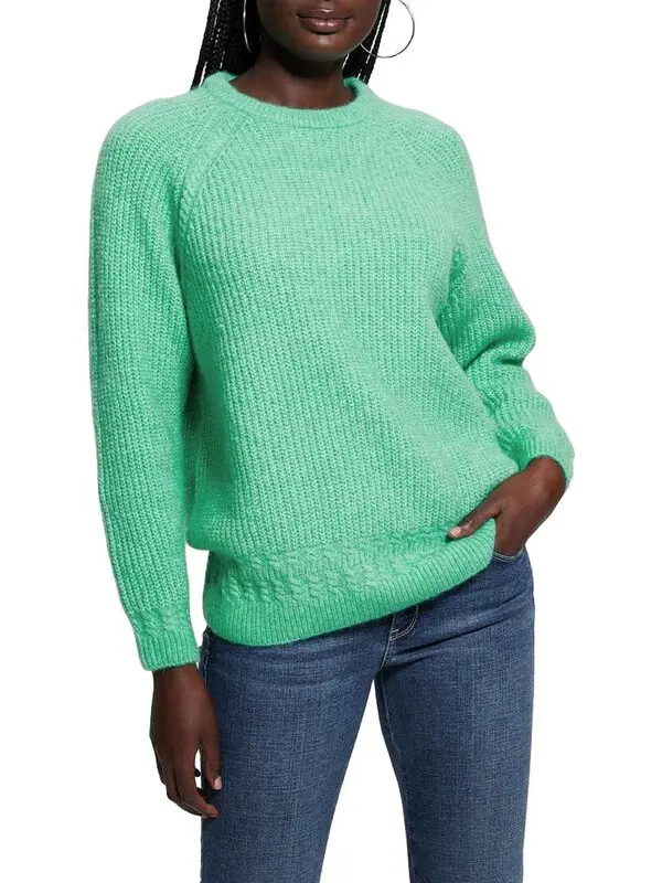 Guess Margo Mixed Stitch Sweater - Sea Glass Green