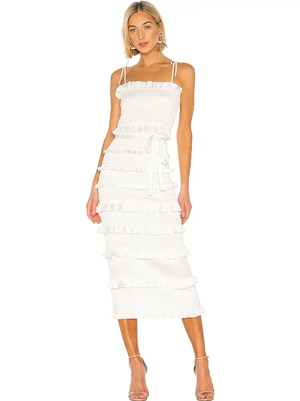 V. CHAPMAN Lily Dress - White