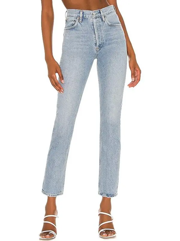 AGOLDE Riley High Rise Straight Crop Jeans - Dimension