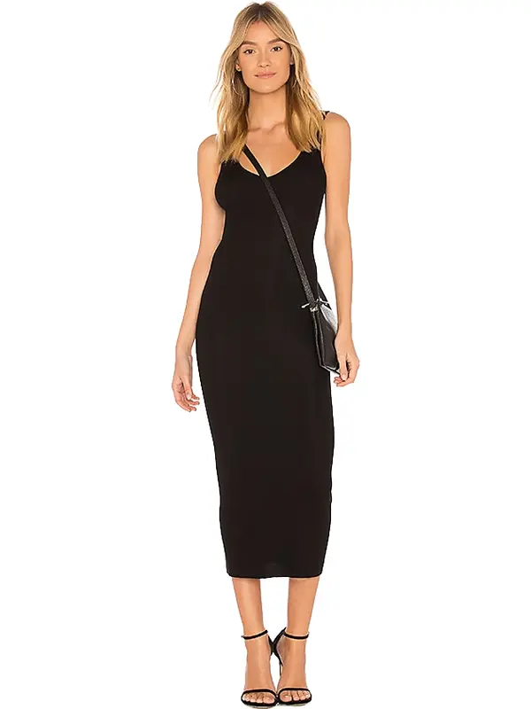 Enza Costa Rib Tank Dress - Black