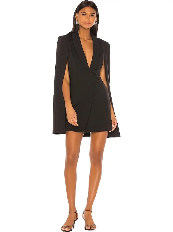 Katie May Boss Lady Mini Cape Dress - Black