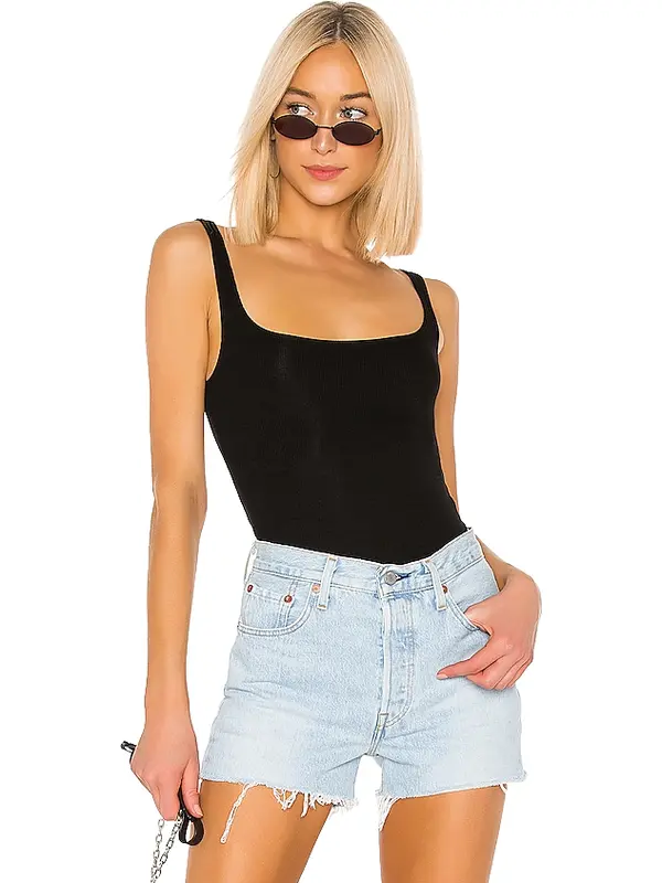 Lna Essential Rib Scoop Tank - Black