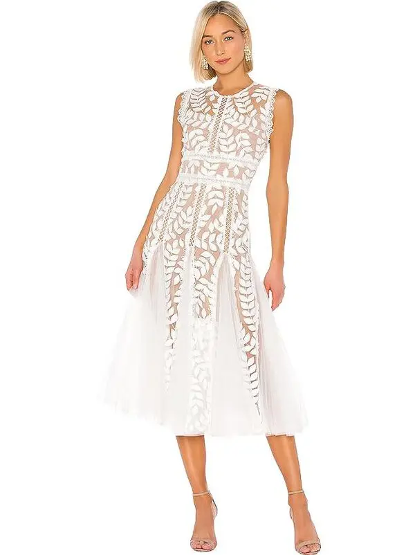 BRONX AND BRONCO Saba Blanc Midi Dress - White