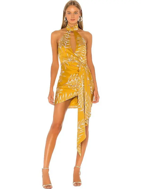 CAMILA COELHO Antonia Mini Dress - Gold Tropical