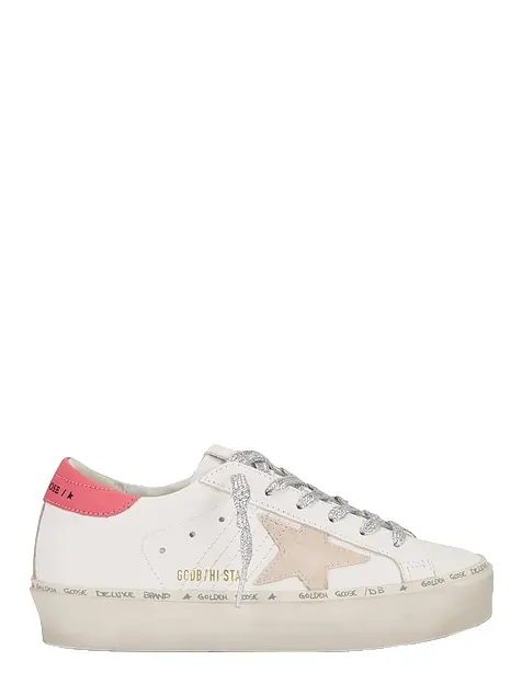 Golden Goose Hi Star Sneaker - White  Taupe  & Mineral Red