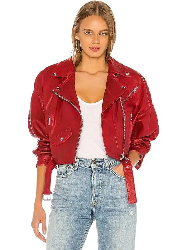 LAMARQUE X Dylan Leather Jacket - Red