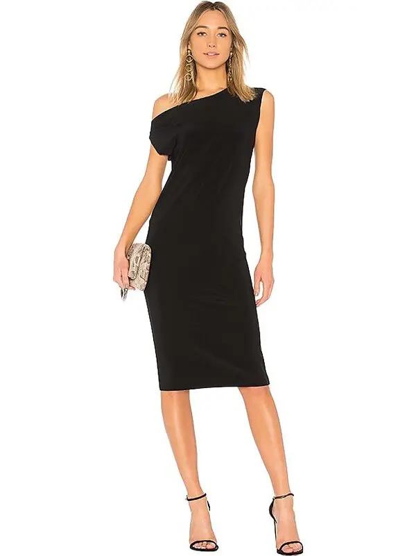 Norma Kamali Drop Shoulder Sleeveless Dress - Black