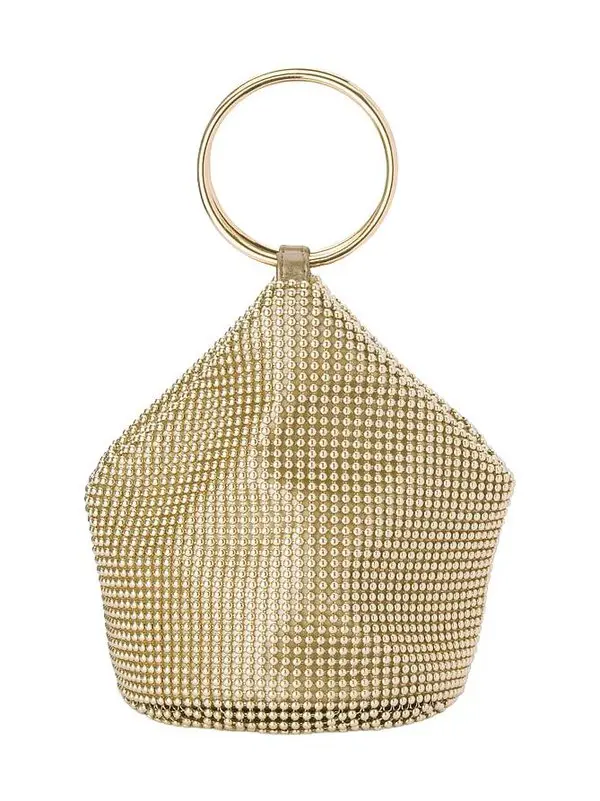OLGA BERG Bianca Ball Mesh Handle Bag - Gold