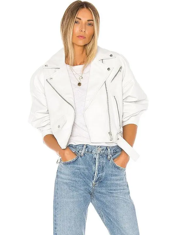 LAMARQUE X Dylan Leather Jacket - White