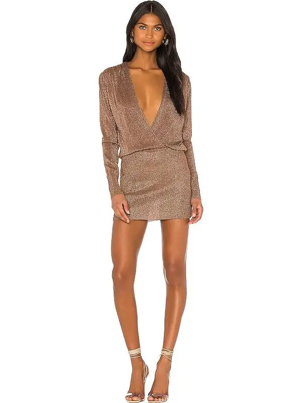 Superdown Aura Mini Dress - Mocha Metallic