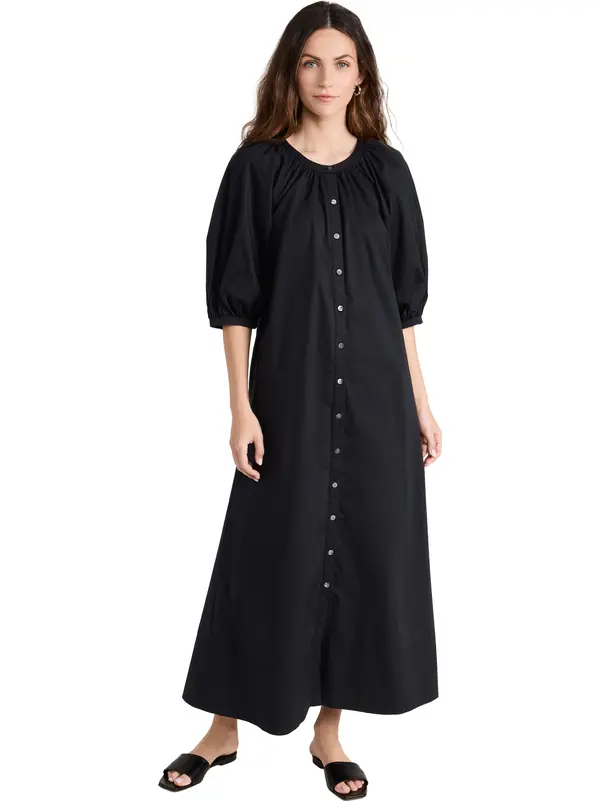 Staud Vincent Maxi Shirting Dress - Black