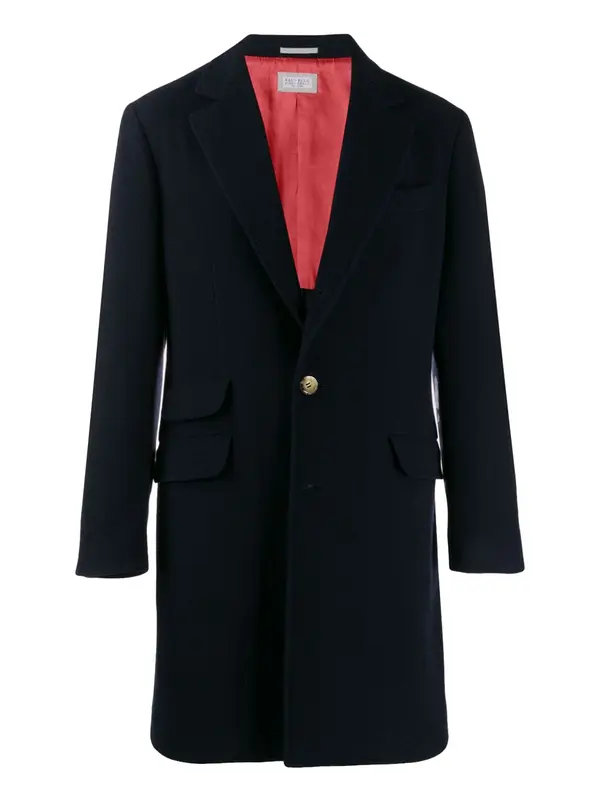 Brunello Cucinelli Single-breasted Cashmere Coat - Blue