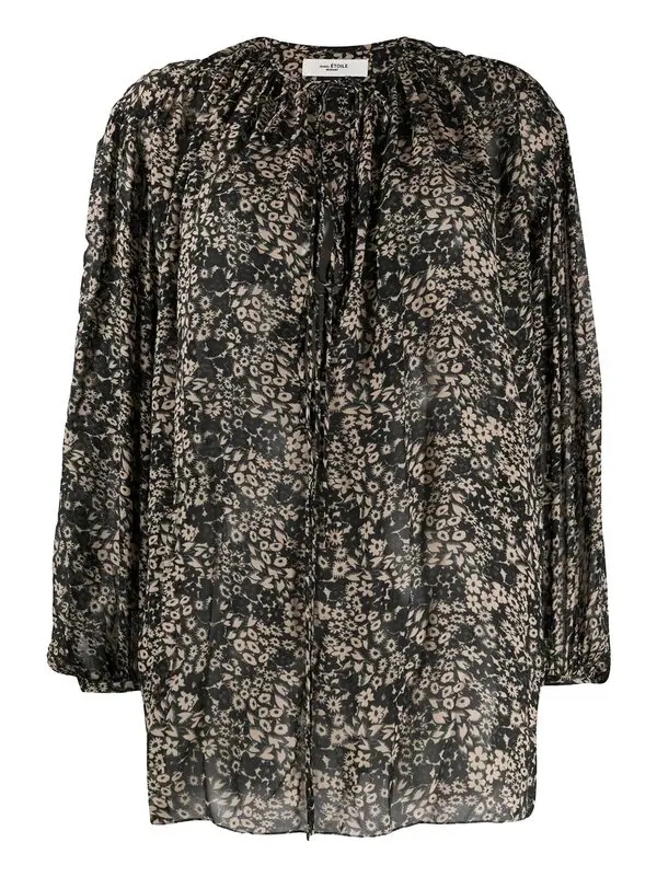 MARANT ETOILE Liliana Floral-print Blouse - Black