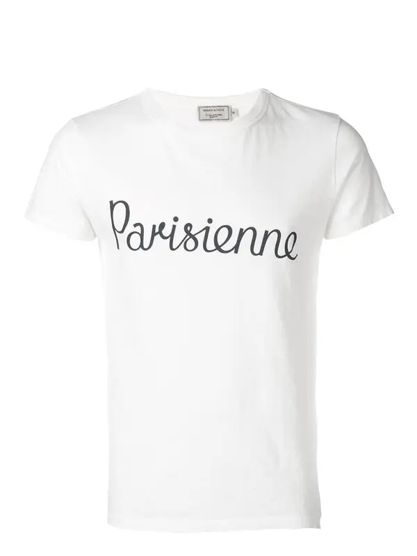 Maison Kitsuné Parisienne-print T-shirt - White