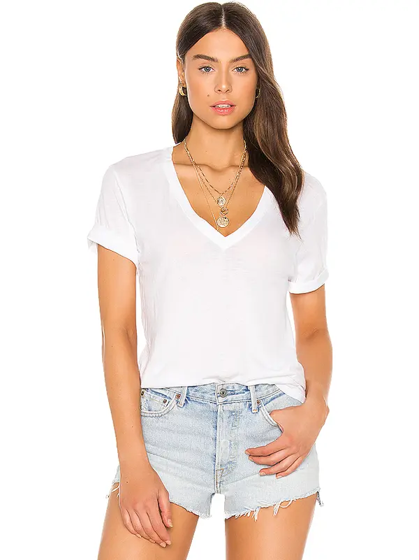 Cotton Citizen Classic V Neck Tee - White