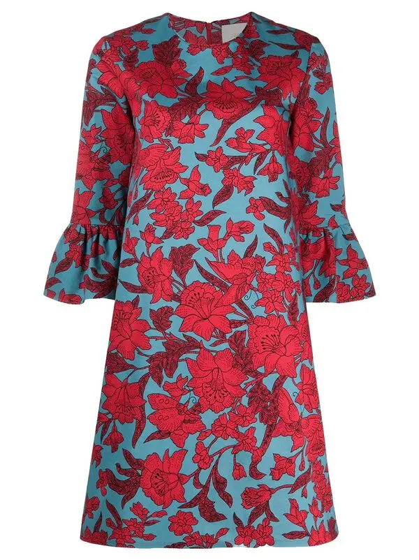 La DoubleJ 24/7 Floral Print Dress - Red
