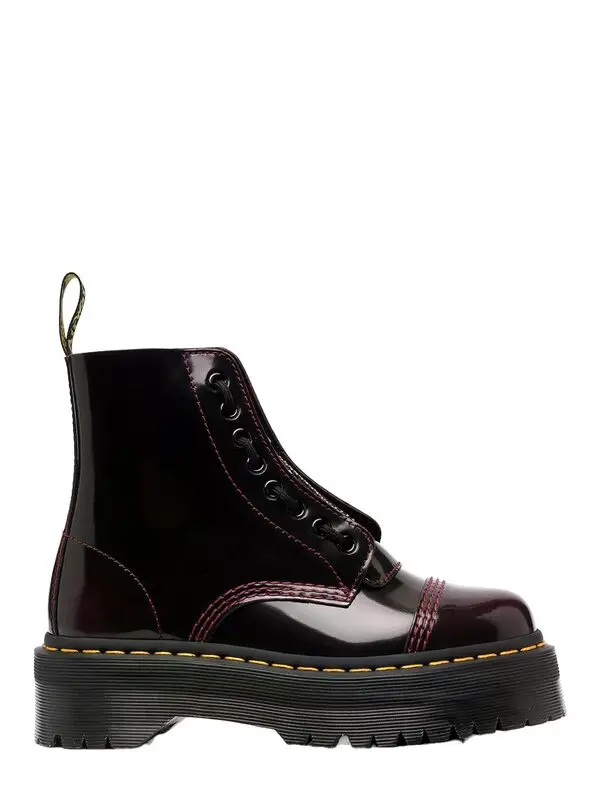 Dr. Martens Gloss Lace-up Ankle Boots - Red