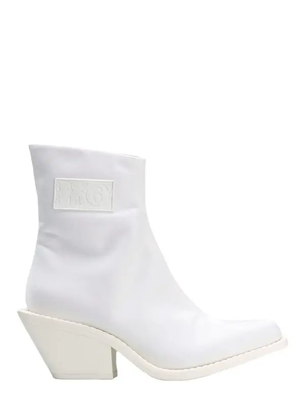 MAISON MARGIELA Logo Patch Ankle Boots - White