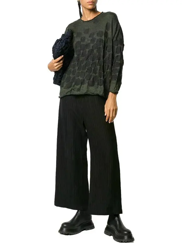 Y’s Pinstripe Wide-leg Trousers - Black