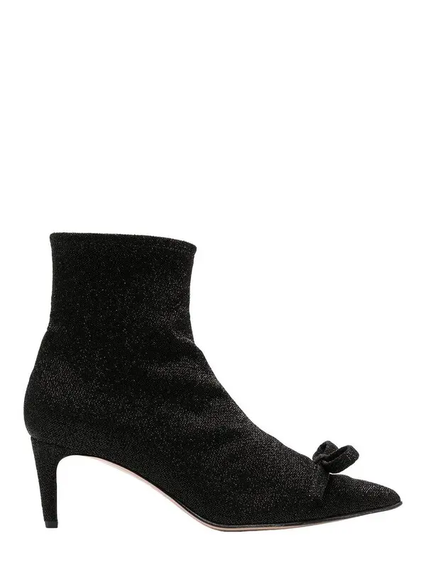 Red Valentino Bow-detail Ankle Boots - Black